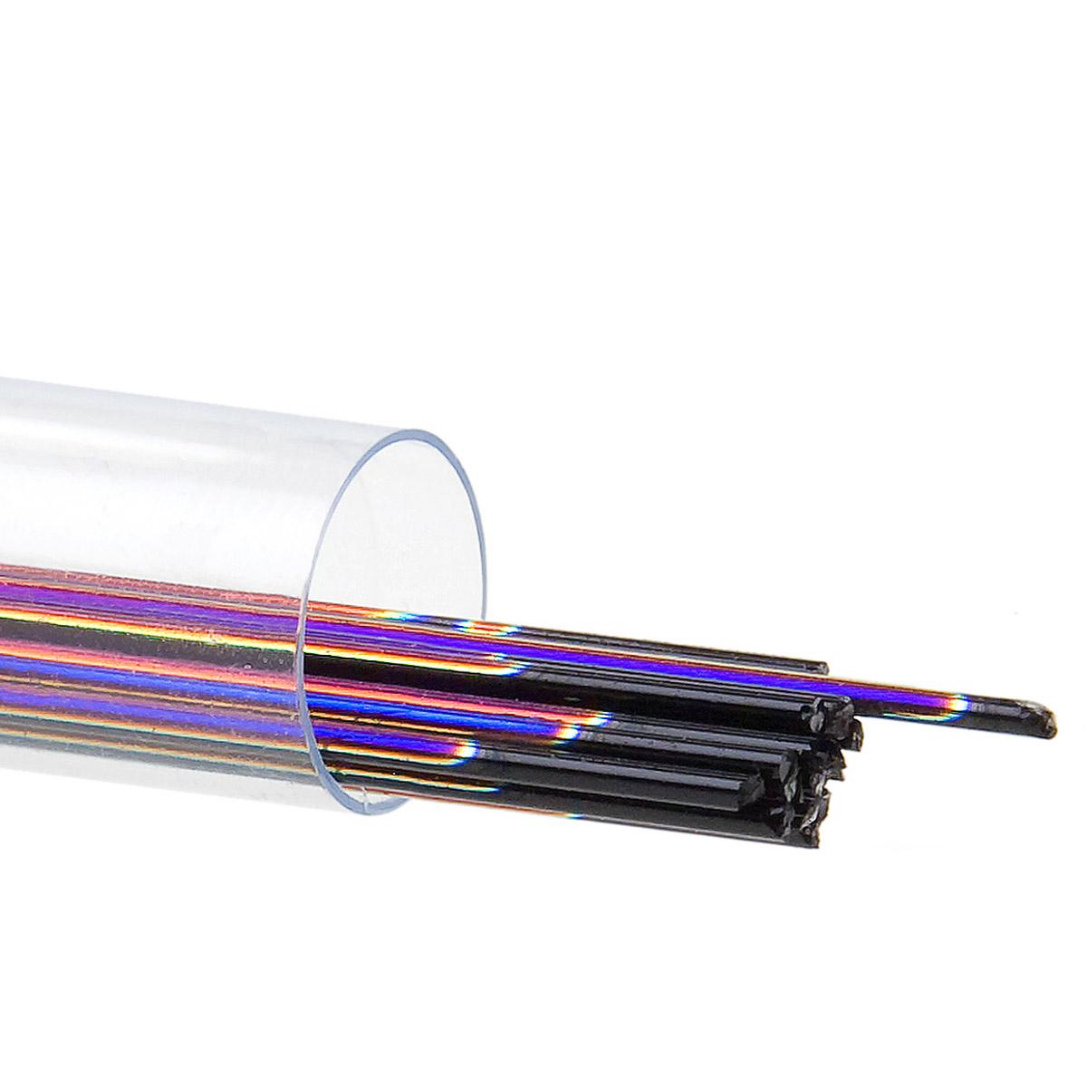 Black, Dichroic, Rainbow Opalescent, Stringer, 1 mm, Fusible, by the T ...
